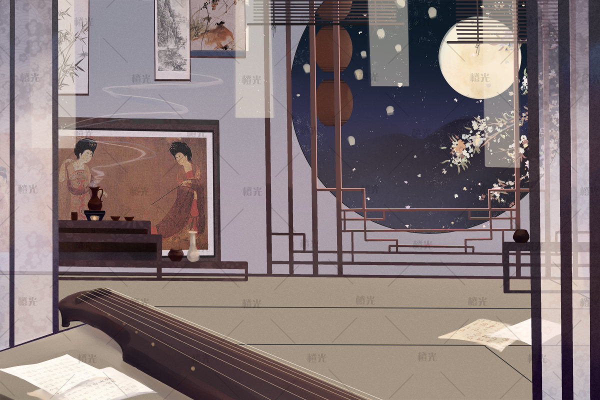 室内夜晚场景详情 - 橙娘素材铺 - 橙光|66RPG